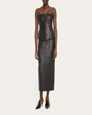 A.L.C. Marta Leather Maxi Skirt - Black