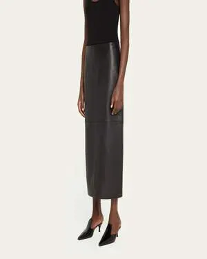A.L.C. Marta Leather Maxi Skirt - Black