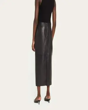 A.L.C. Marta Leather Maxi Skirt - Black