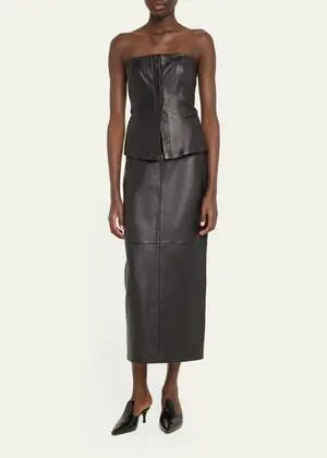 A.L.C. Marta Leather Maxi Skirt - Black