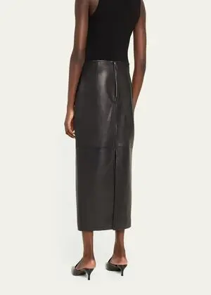 A.L.C. Marta Leather Maxi Skirt - Black