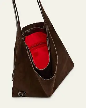 CHRISTIAN LOUBOUTIN Le 54 Suede Tote - Chocolate