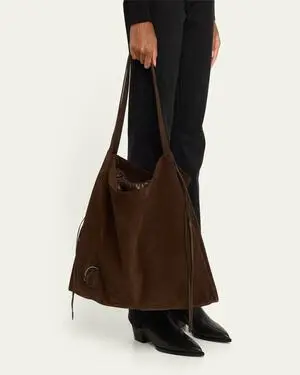 CHRISTIAN LOUBOUTIN Le 54 Suede Tote - Chocolate