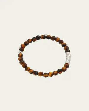 Tateossian Tiger Eye Bead Bracelet - Brown
