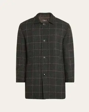 Kiton Cashmere Windowpane Car Coat