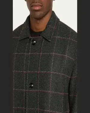 Kiton Cashmere Windowpane Car Coat
