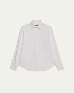 Giorgio Armani Solid Tencel Sport Shirt - White