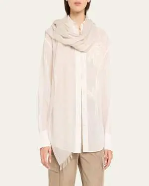 Brunello Cucinelli Frayed Cashmere Scarf