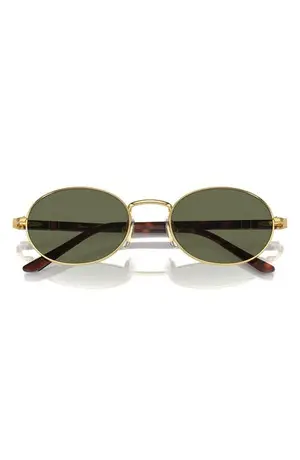 Persol 52mm Polarized Oval Sunglasses - Gold