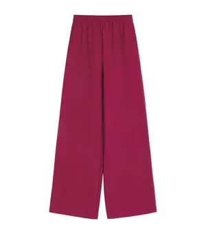 Valentino Garavani Silk Wide-leg Trousers - Red