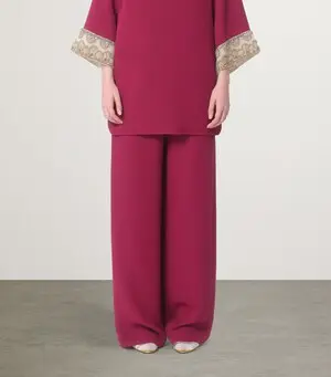 Valentino Garavani Silk Wide-leg Trousers - Red