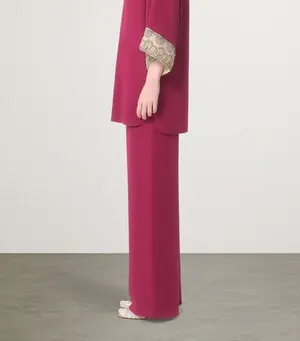 Valentino Garavani Silk Wide-leg Trousers - Red