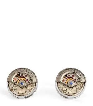 Tateossian Circle Skeleton Gear Cufflinks - Silver