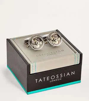 Tateossian Circle Skeleton Gear Cufflinks - Silver