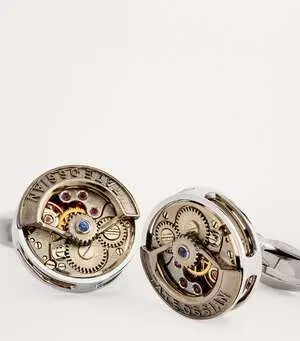 Tateossian Circle Skeleton Gear Cufflinks - Silver