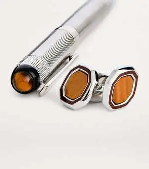 Tateossian Palladium-plated Pen And Cufflinks Set