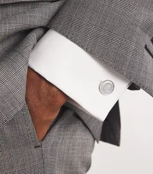 Tateossian Rhodium-plated And Moonstone Graffiato Cufflink - Silver