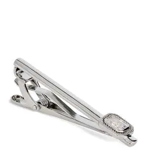Tateossian Rhodium-plated And Cubic Zirconia Halo Tie Clip - Silver