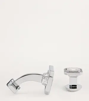 Tateossian Rhodium-plated Halo Cufflink And Studs Set