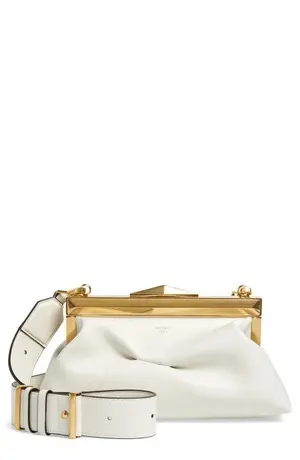 JIMMY CHOO Diamond Leather Frame Clutch