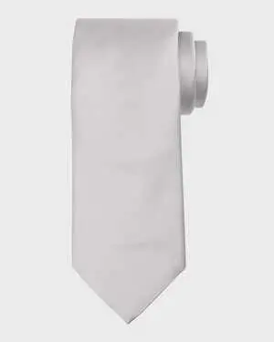 Canali Satin Silk Neck Tie - Grey
