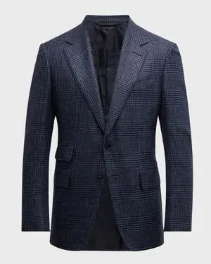 TOM FORD Shelton Prince Of Wales Sport Coat - Navy Multi