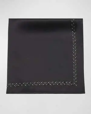 Stefano Ricci Silk Crystal-trim Pocket Square - Black