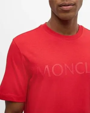 Moncler Apos;s Laminated Logo T-shirt - Red