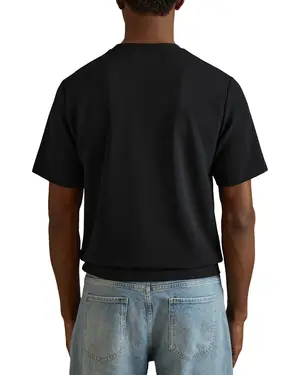 REISS Wick-ss Textured Tee - Navy