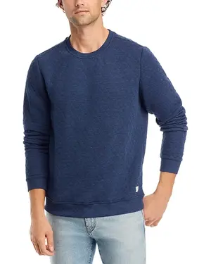 Marine Layer Corbet Quilted Crewneck Sweater - Navy Heather