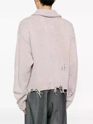 Mihara Yasuhiro Dinosaur-intarsia Distressed Cardigan