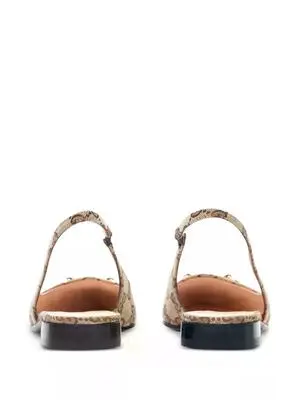 Gucci Monogram Slingback Ballerina Shoes