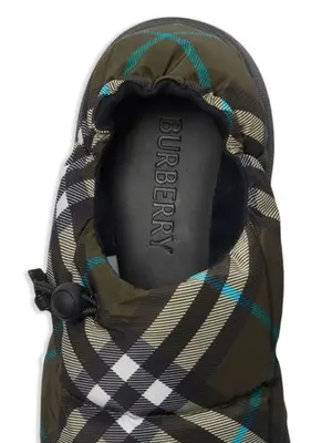Burberry Check-print Pillow Mules - Green