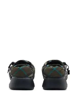 Burberry Check-print Pillow Mules - Green