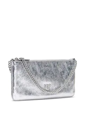 Pinko Flat Leather Tote - Silver