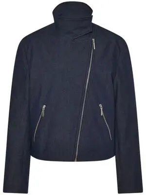 Rosetta Getty Funnel-neck Twill-weave Jacket