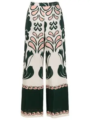 ADRIANA DEGREAS Graphic-print Flared Trousers
