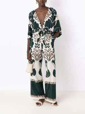 ADRIANA DEGREAS Graphic-print Flared Trousers