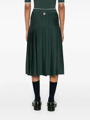 Thom Browne Pleated Knitted Midi Skirt