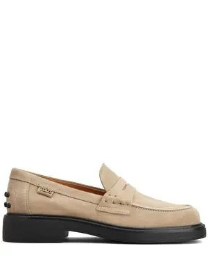 TOD'S Penny-slot Suede Loafers - Neutrals