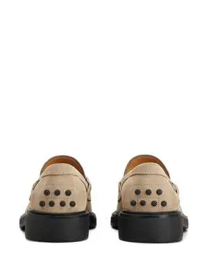 TOD'S Penny-slot Suede Loafers - Neutrals