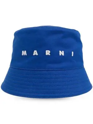 Marni Logo-embroidered Cotton Bucket Hat