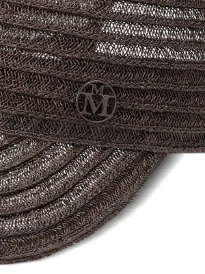 MAISON MICHEL Tiger Straw Baseball Cap - Brown