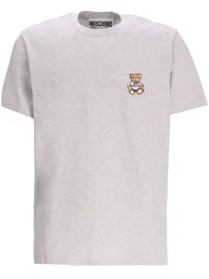 Moschino Teddy Bear Appliqué Cotton T-shirt - Grey