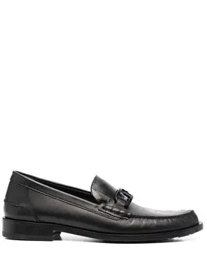 Fendi Logo-plaque Leather Loafers