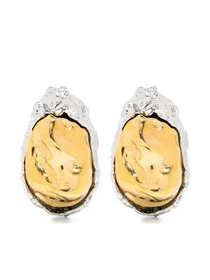 VANN JEWELRY Oyster Stud Earrings - Silver