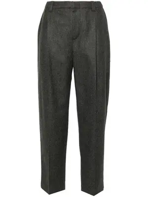 Brunello Cucinelli Mélange-effect Cropped Trousers