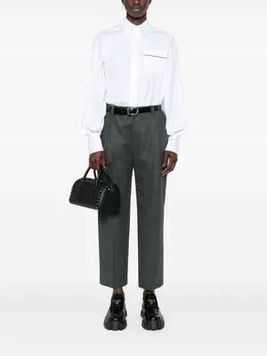 Brunello Cucinelli Mélange-effect Cropped Trousers