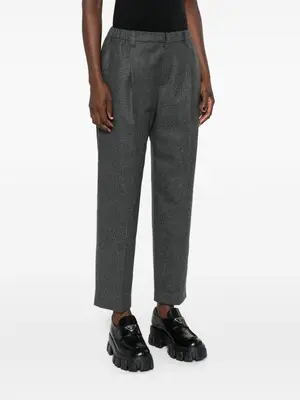 Brunello Cucinelli Mélange-effect Cropped Trousers