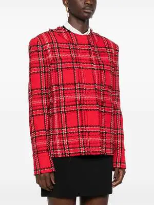 MSGM Checked Tweed Jacket